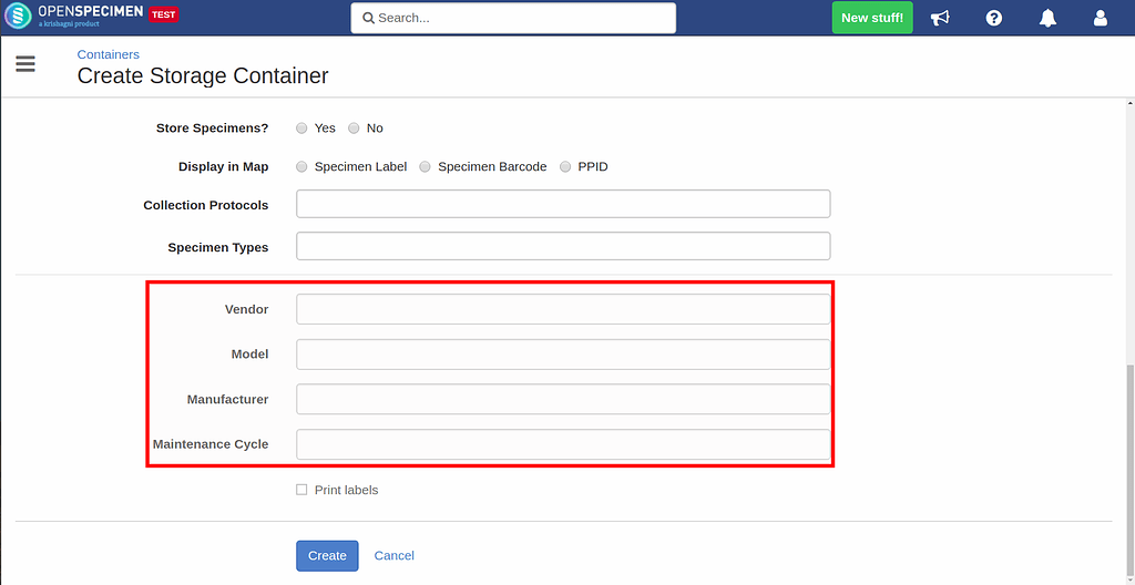 New feature in v5.2 - Custom fields for storage containers - Product Features - OpenSpecimen Forums